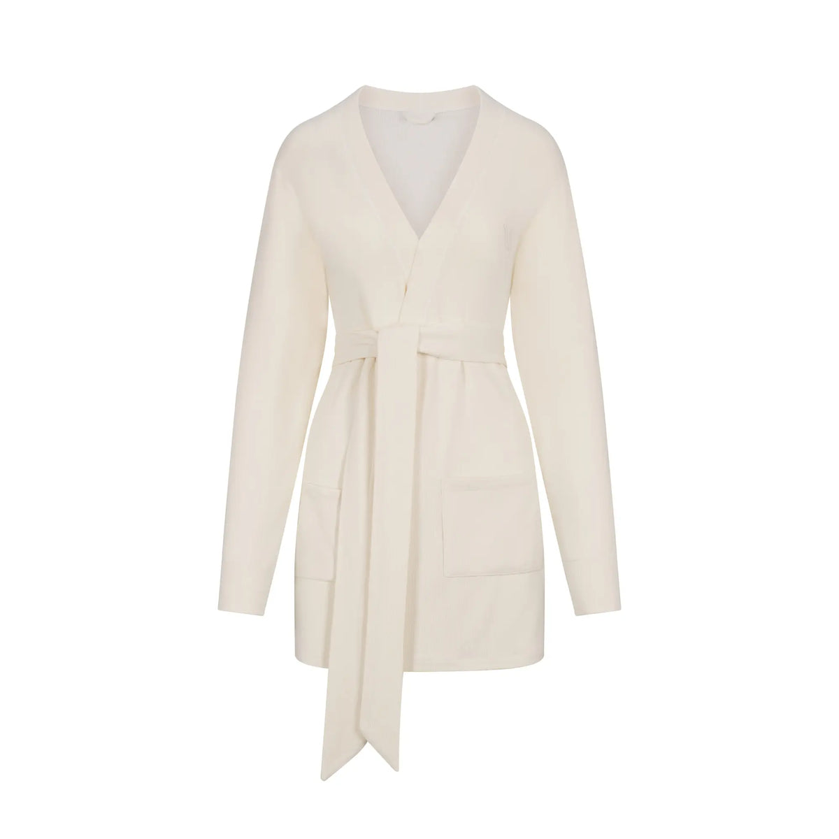 Rib Lounge Robe - Cream | SAINT VENUST